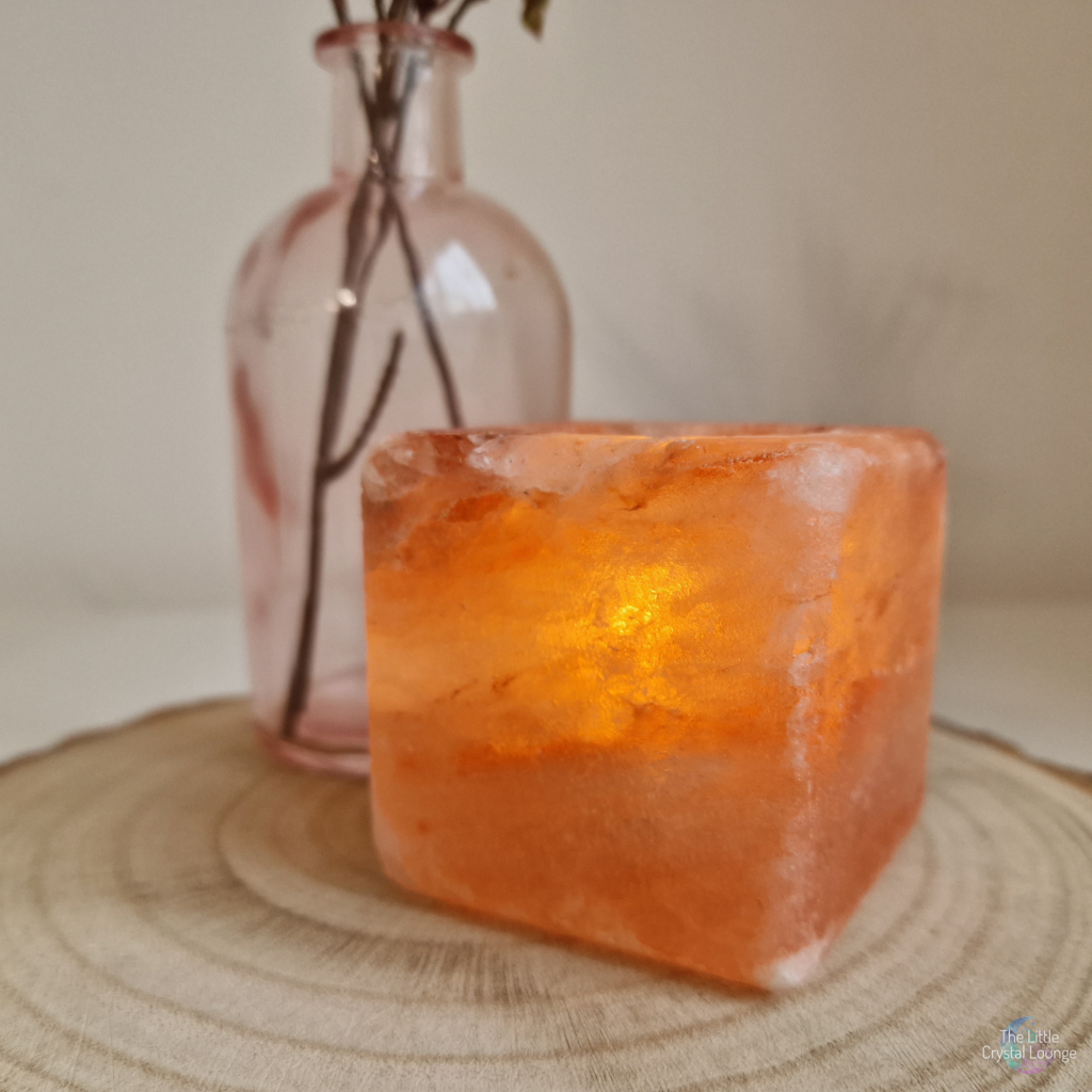 Himalayan Salt Cube Candle Holder - The Little Crystal Lounge